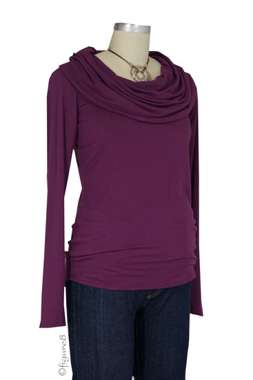 Alexia Cowl-Neck Maternity Top in Plum by zula maternity
