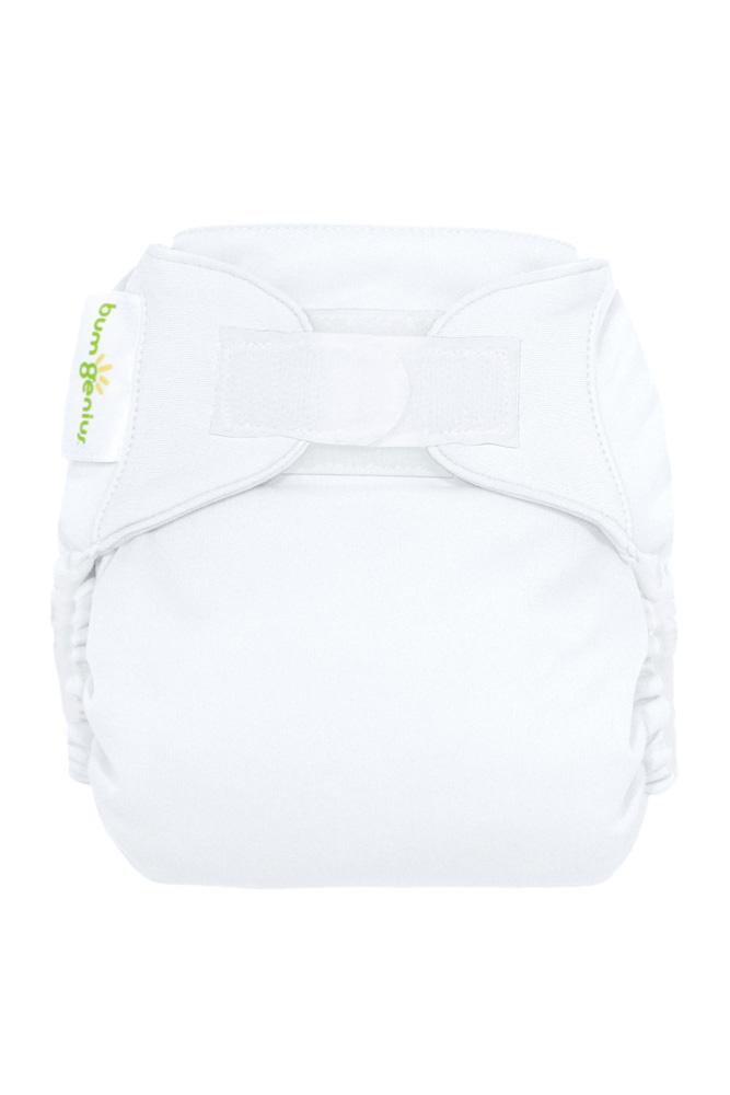 bumGenius Freetime Hook/Loop All-in-1 One-Size Cloth Diaper in White