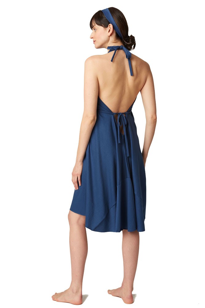 Pretty Pushers Cotton Jersey Labor Gown in Navy