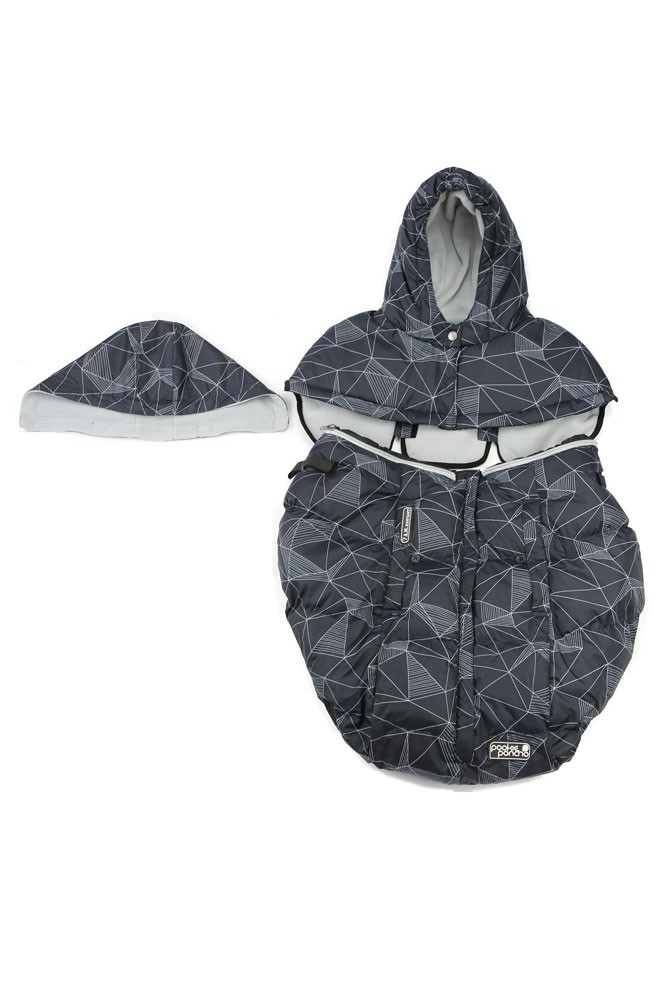 7 A.M. Enfant Pookie Poncho - Special Collection in Black Geo Print